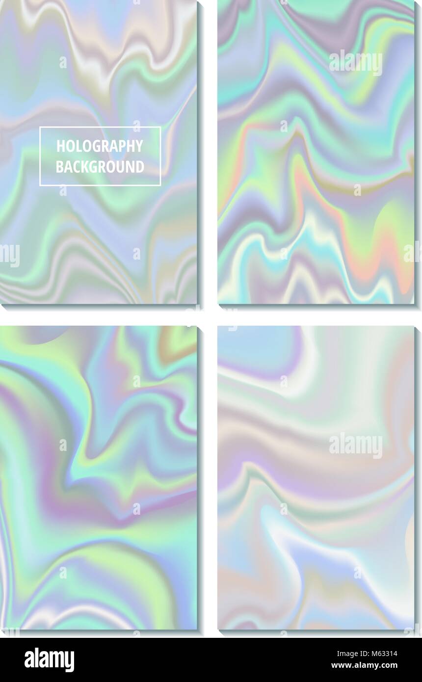 Set of Holographic Trendy Backgrounds. Can be used for Cover, Book ...
