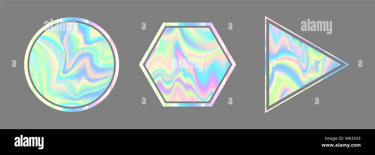 Vaporwave style illustration. Holographic geometric shapes Stock Vector ...