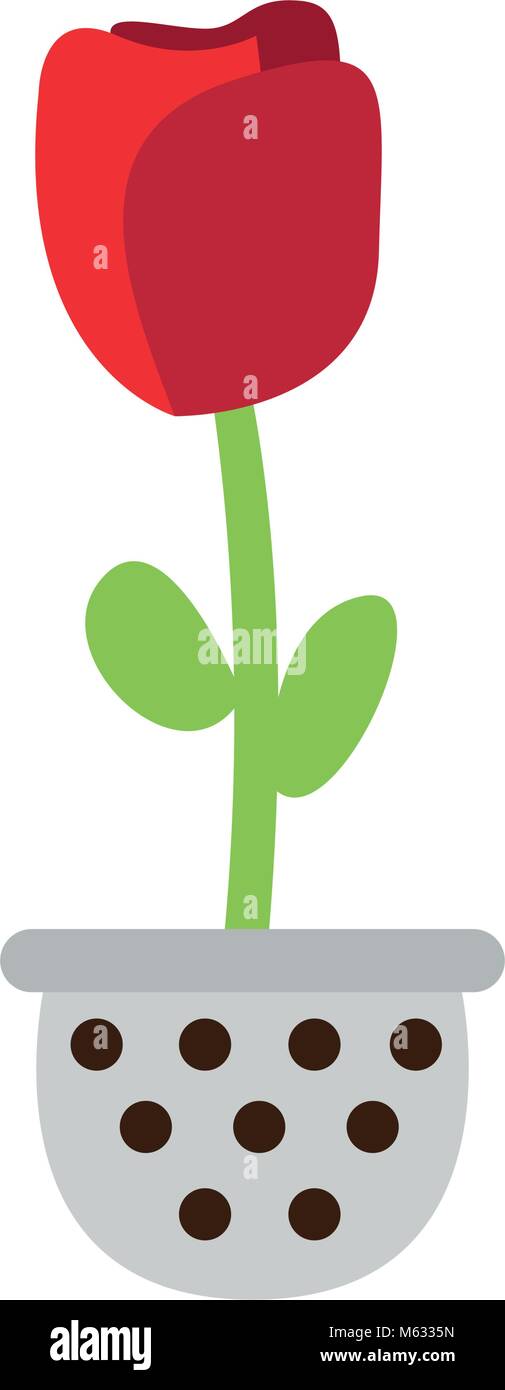 Cute rose on a pot Stock Vector Image & Art - Alamy