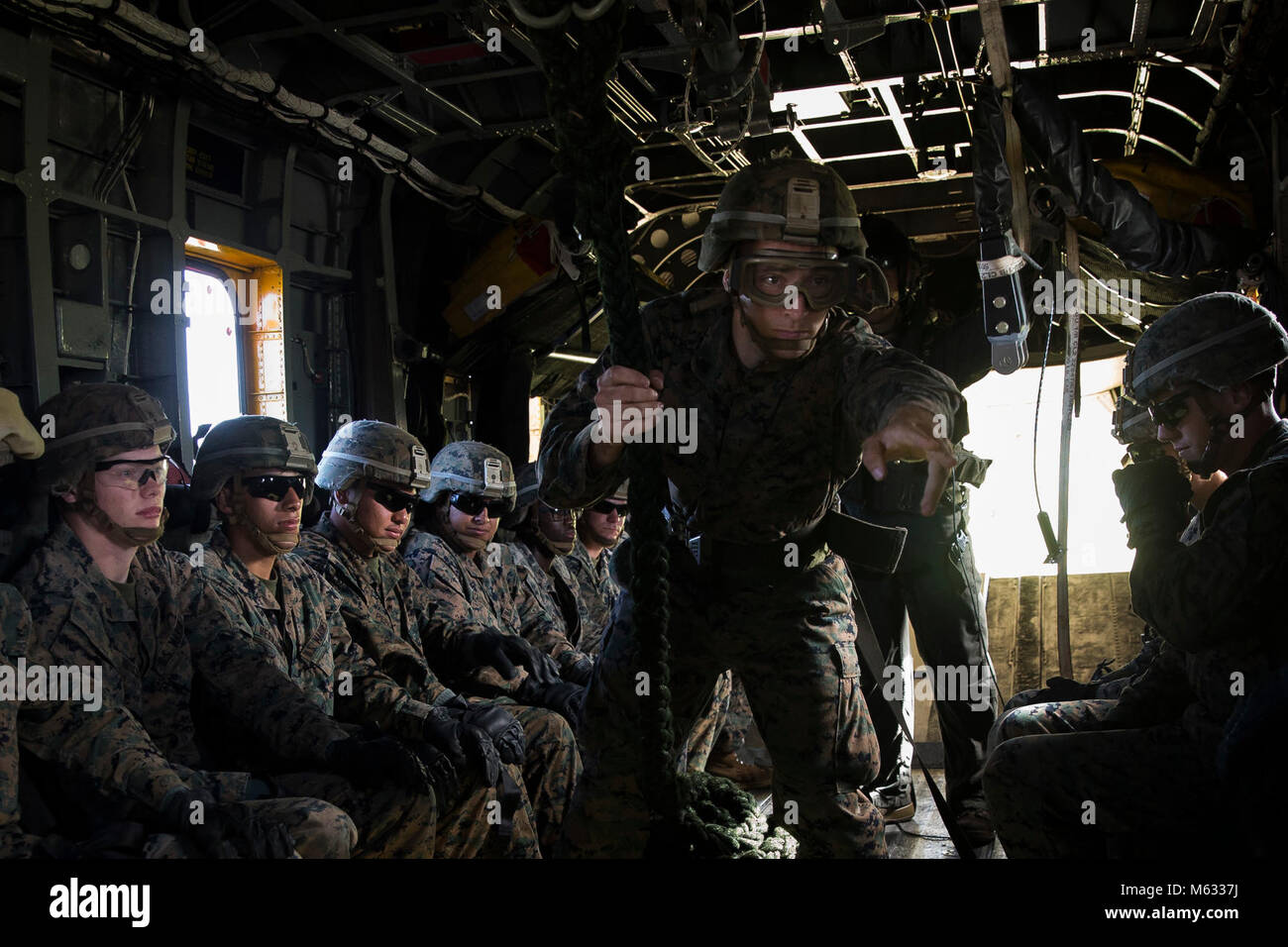 U.S. Marine Corps Sgt. Ian Sarmento, helicopter rope suspension ...