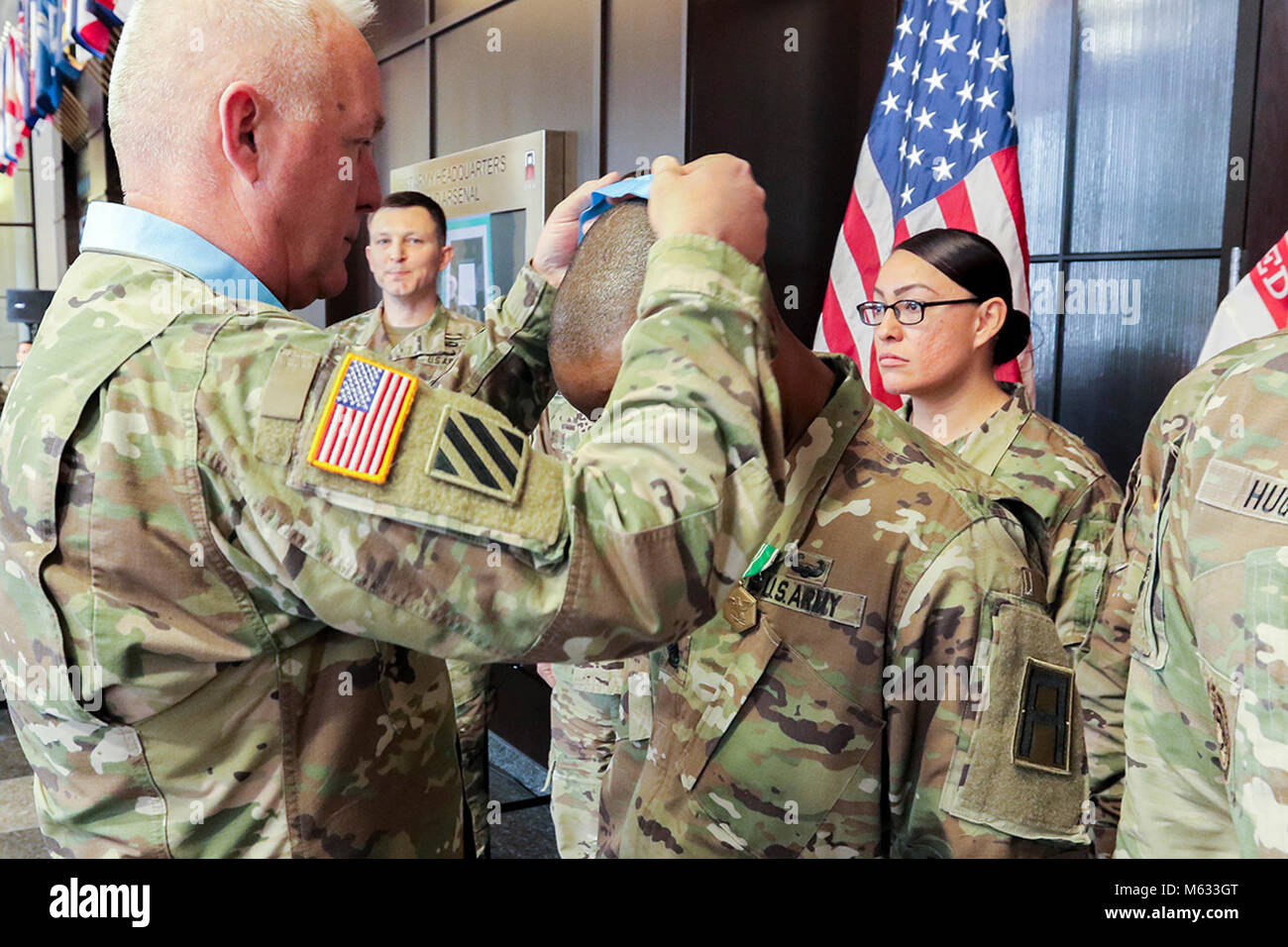 Command Sgt. Maj. Richard Johnson (left), First Army Command Sergeant ...