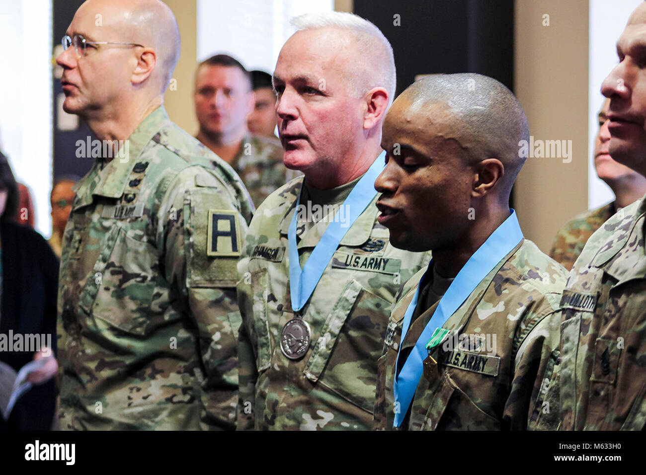 Sgt. 1st Class Terrance Porter (right), First Army Assistant Inspector ...