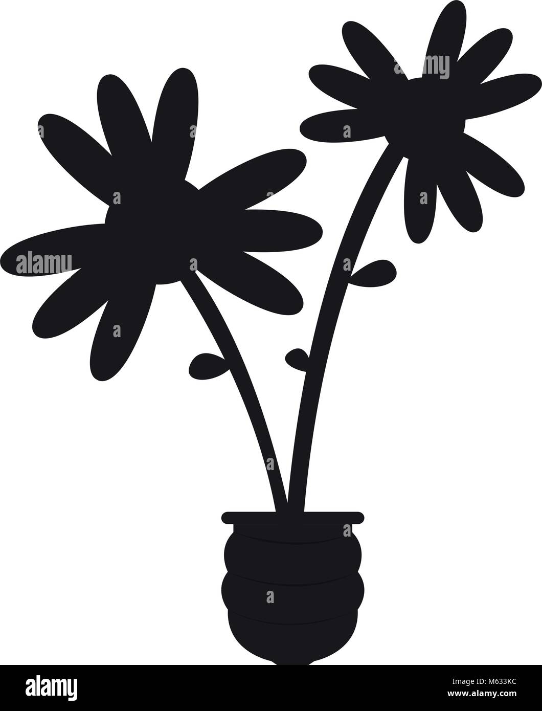 Cute flower on a pot silhouette Stock Vector Image & Art - Alamy
