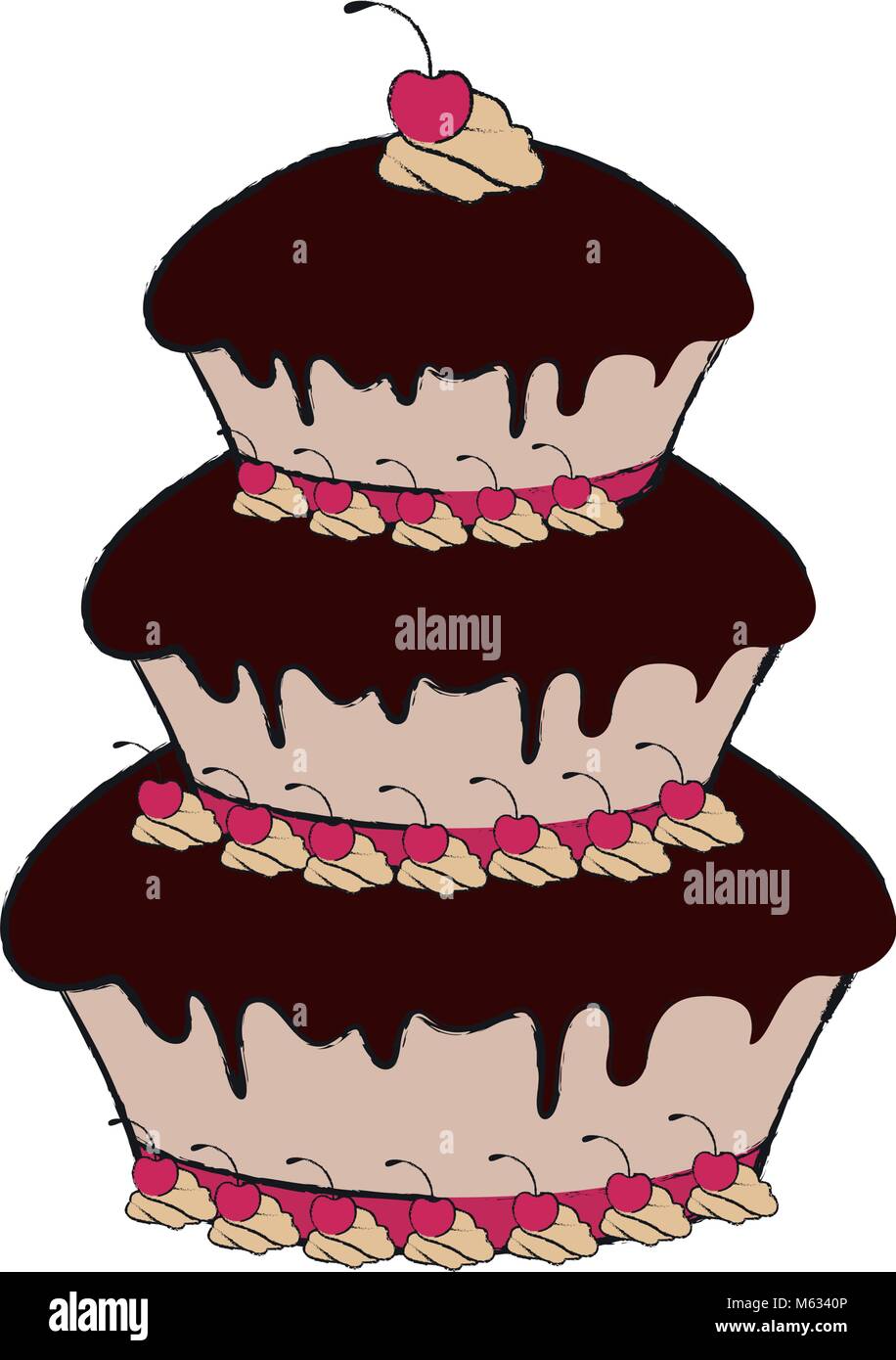 Detailed cake icon Stock Vector Image & Art - Alamy