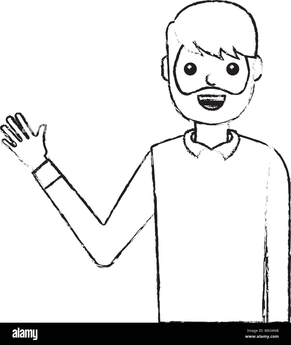 young man waving happy avatar character Stock Vector Image & Art - Alamy