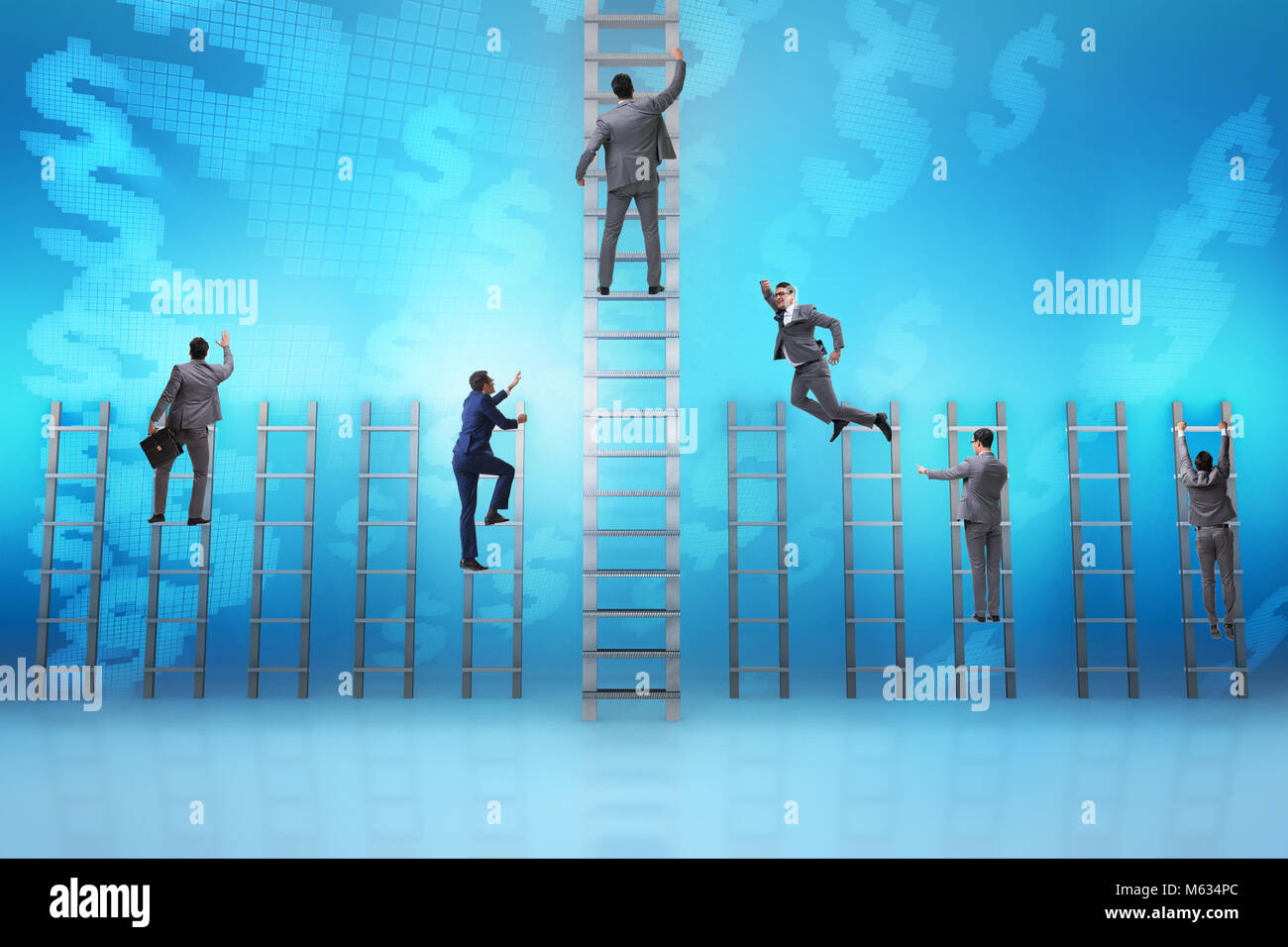 Competition concept with businessman beating competitors Stock Photo ...