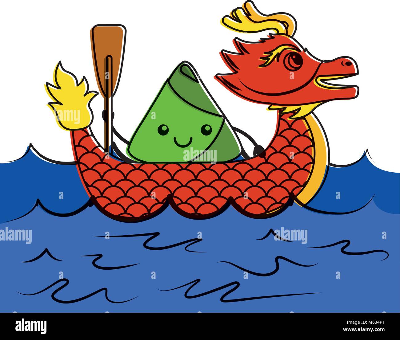 red dragon rice dumpling paddling festival chinese Stock Vector Image ...