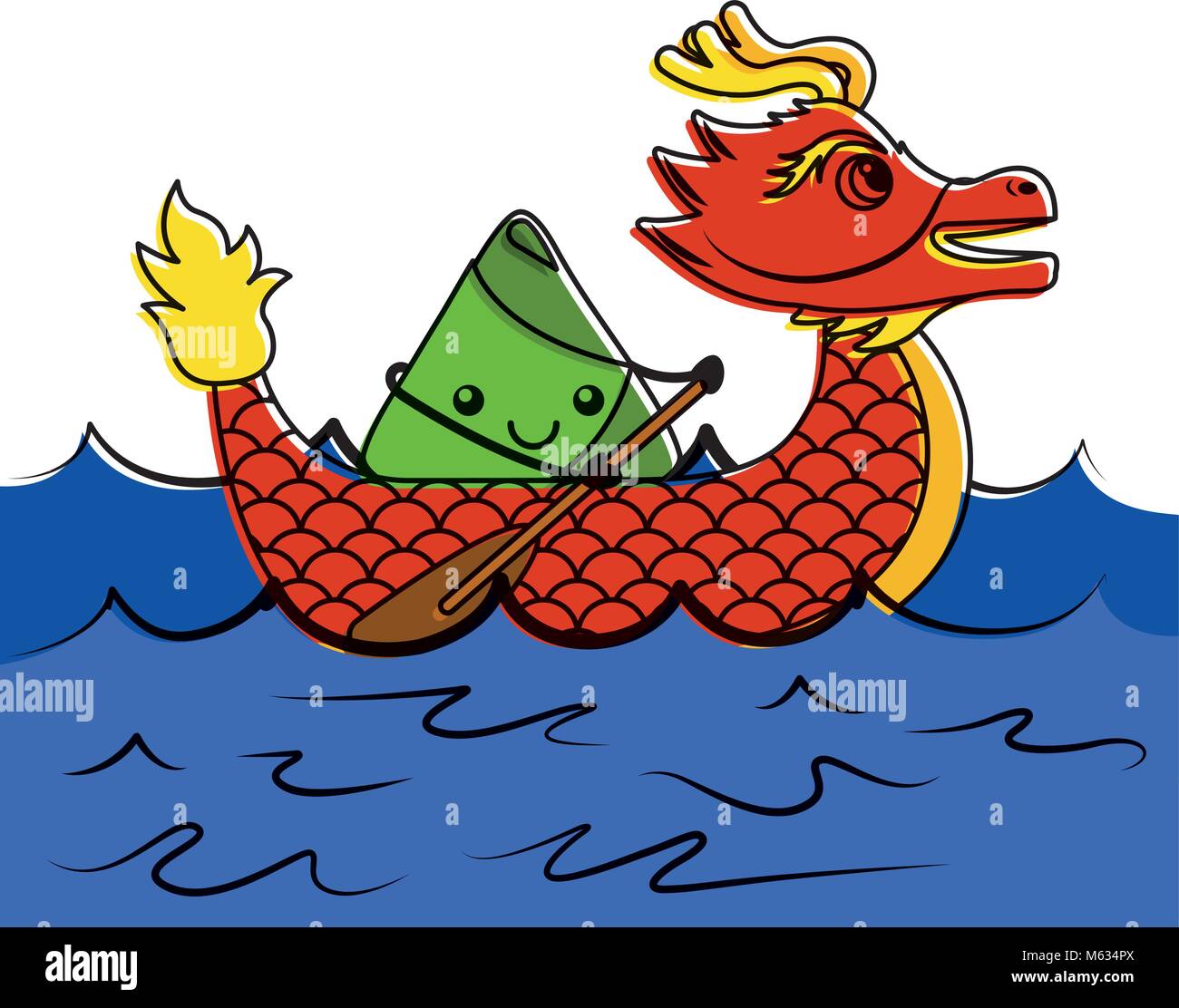 red dragon rice dumpling paddling festival chinese Stock Vector Image ...