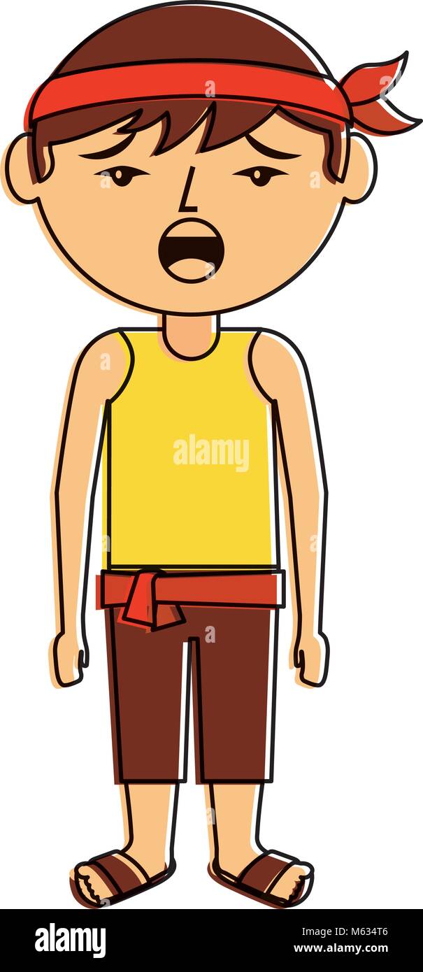 funny cartoon chinese man standing Stock Vector Image & Art - Alamy