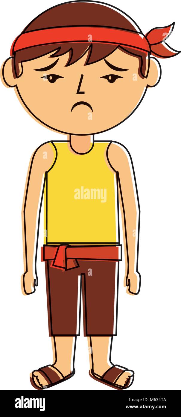 sad cartoon chinese man standing Stock Vector Image & Art - Alamy