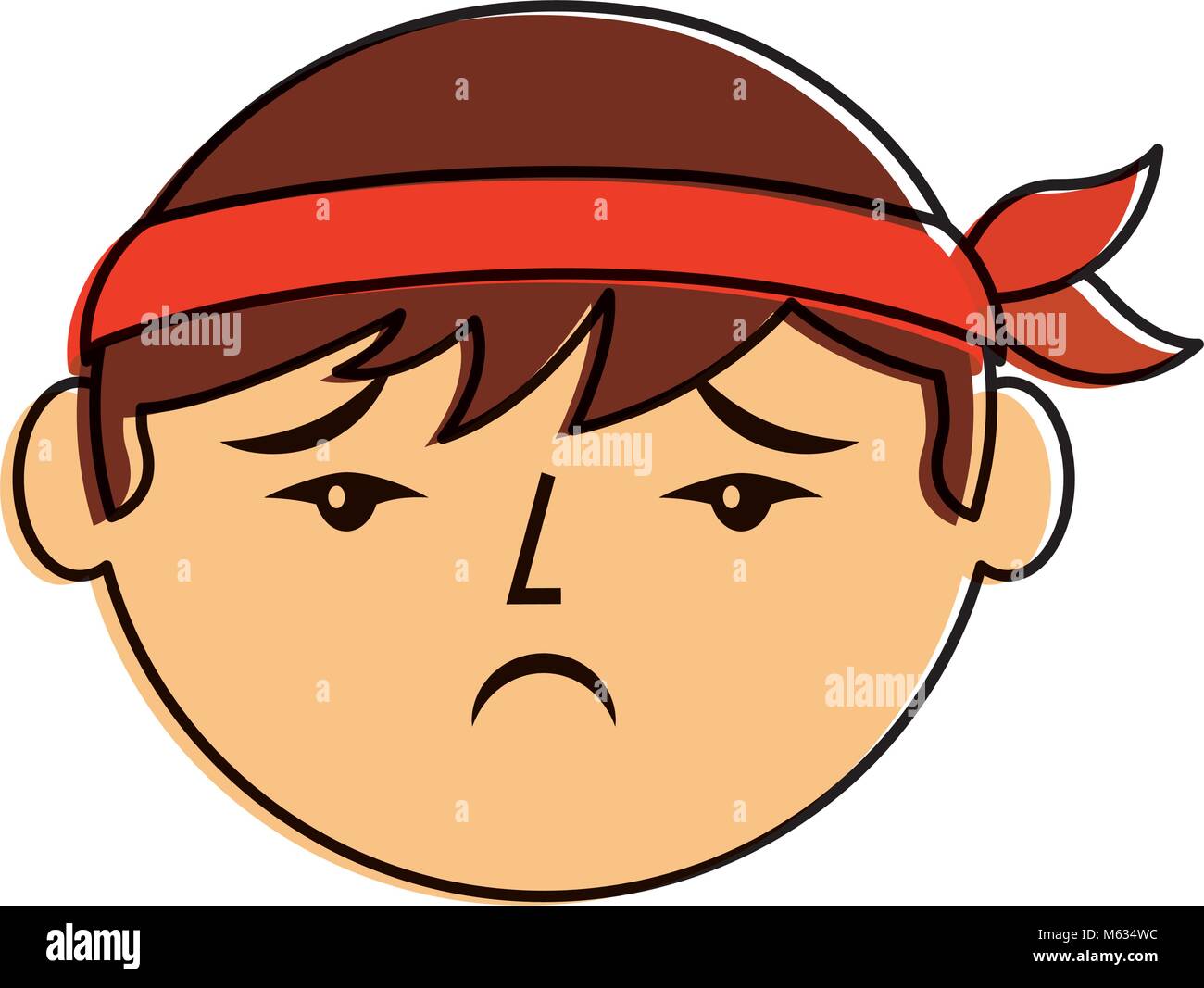 cartoon sad face chinese man Stock Vector Image & Art - Alamy
