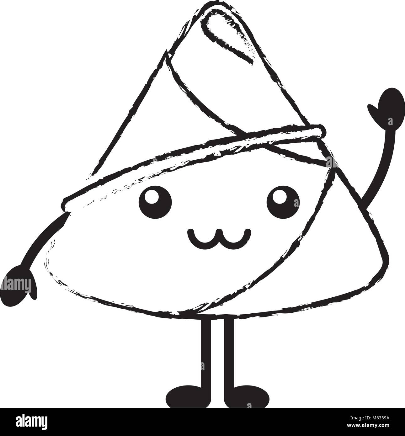 kawaii happy rice dumpling greeting cartoon Stock Vector Image & Art ...