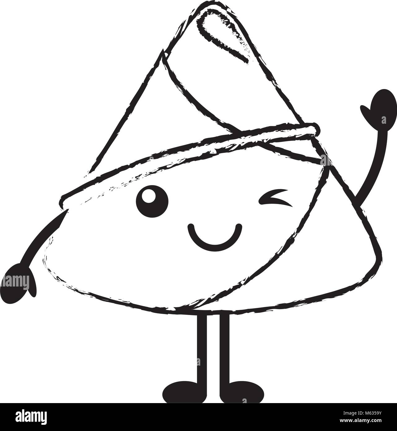 kawaii happy rice dumpling winking cartoon Stock Vector Image & Art - Alamy