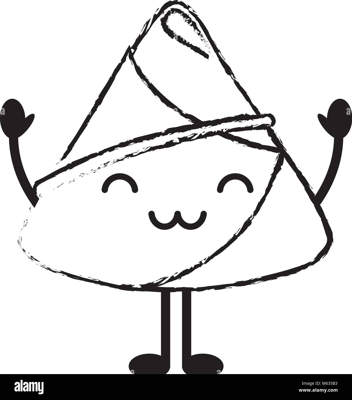 kawaii happy rice dumpling cartoon Stock Vector Image & Art - Alamy