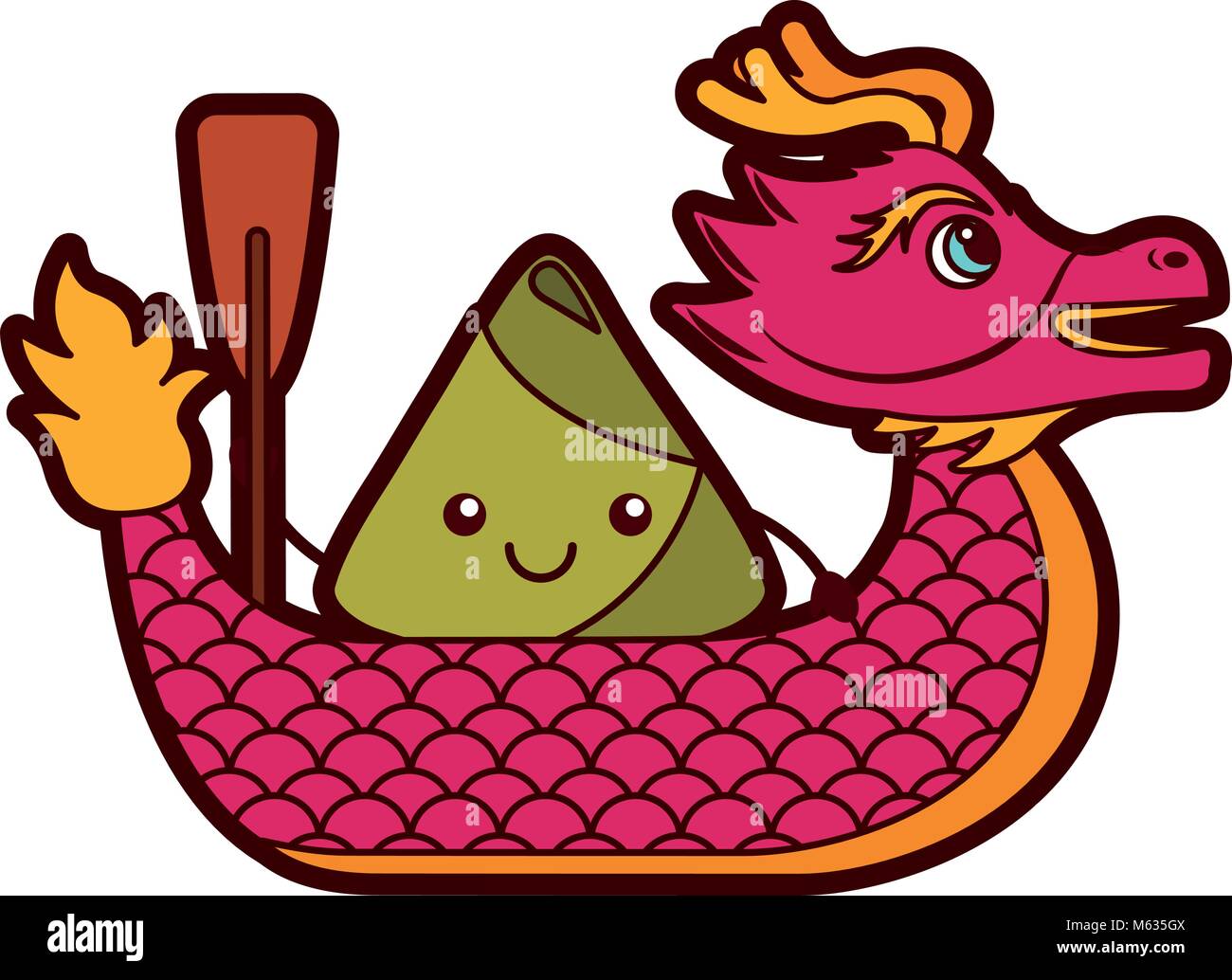 red dragon rice dumpling paddling festival chinese Stock Vector Image ...