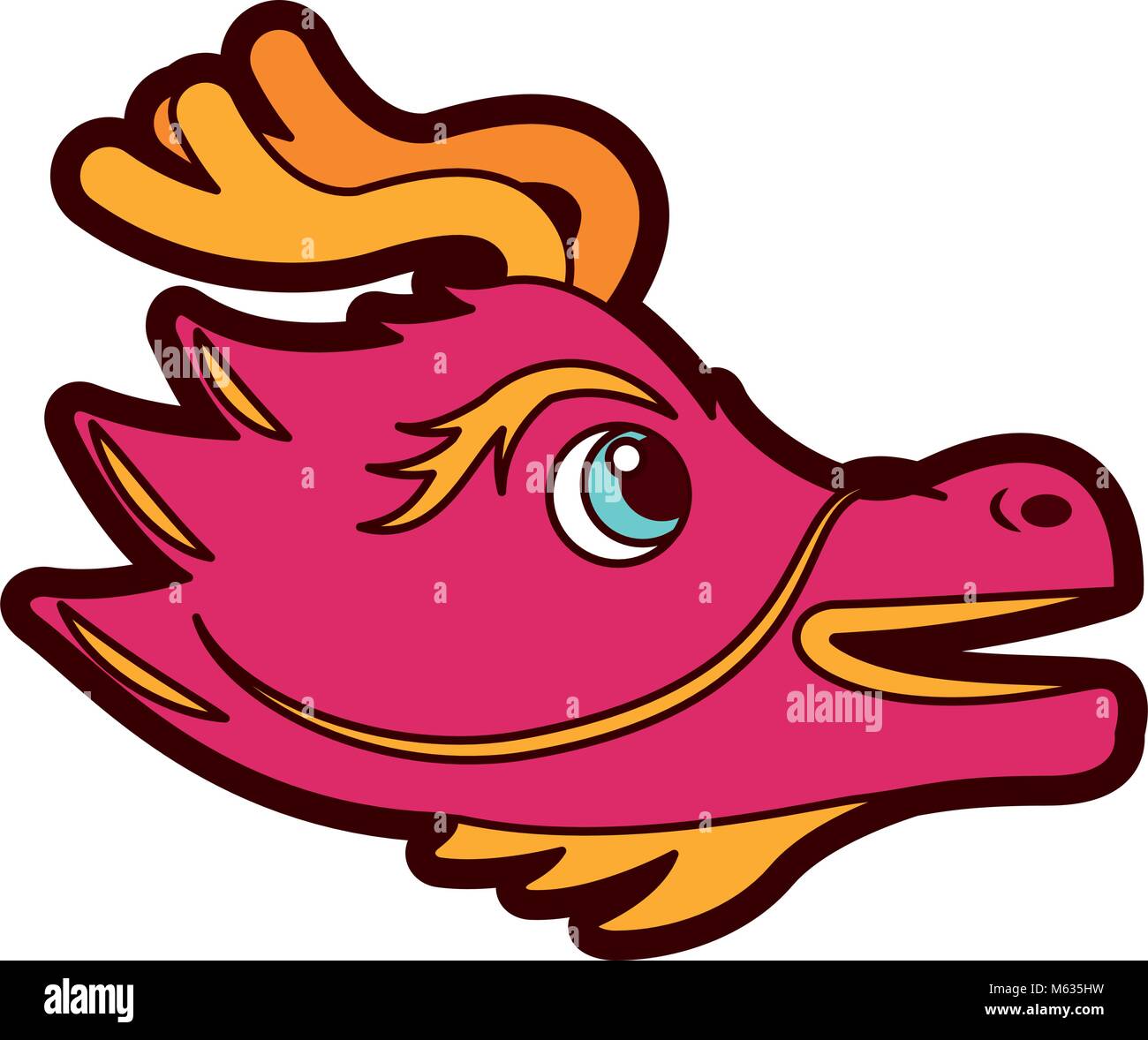 Cartoon Chinese Dragon Head