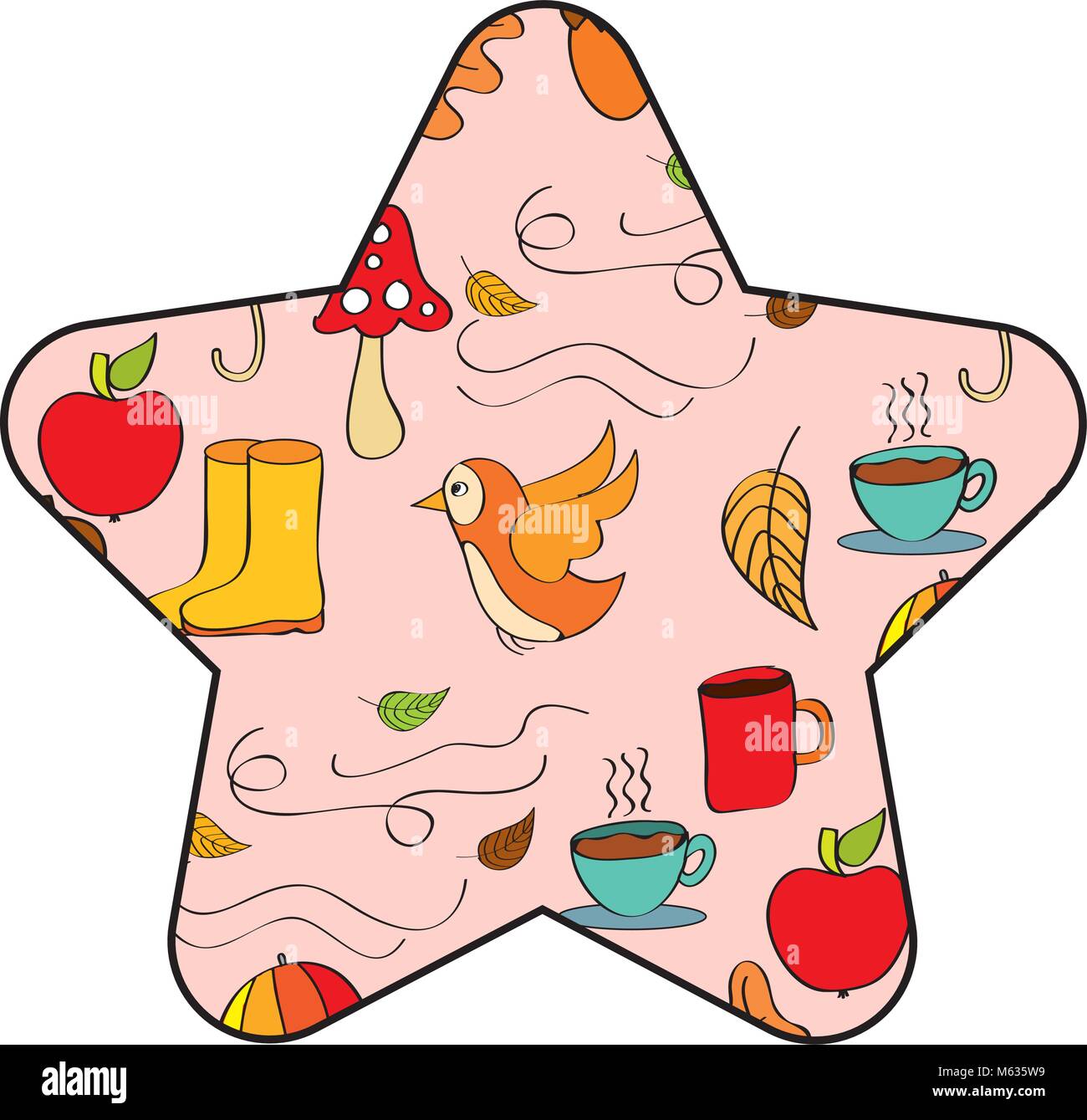 star label background autumn icons Stock Vector Image & Art - Alamy