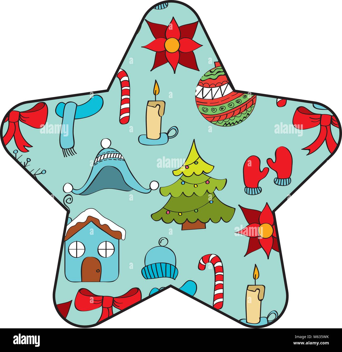 star label background decoration winter season icons Stock Vector Image ...
