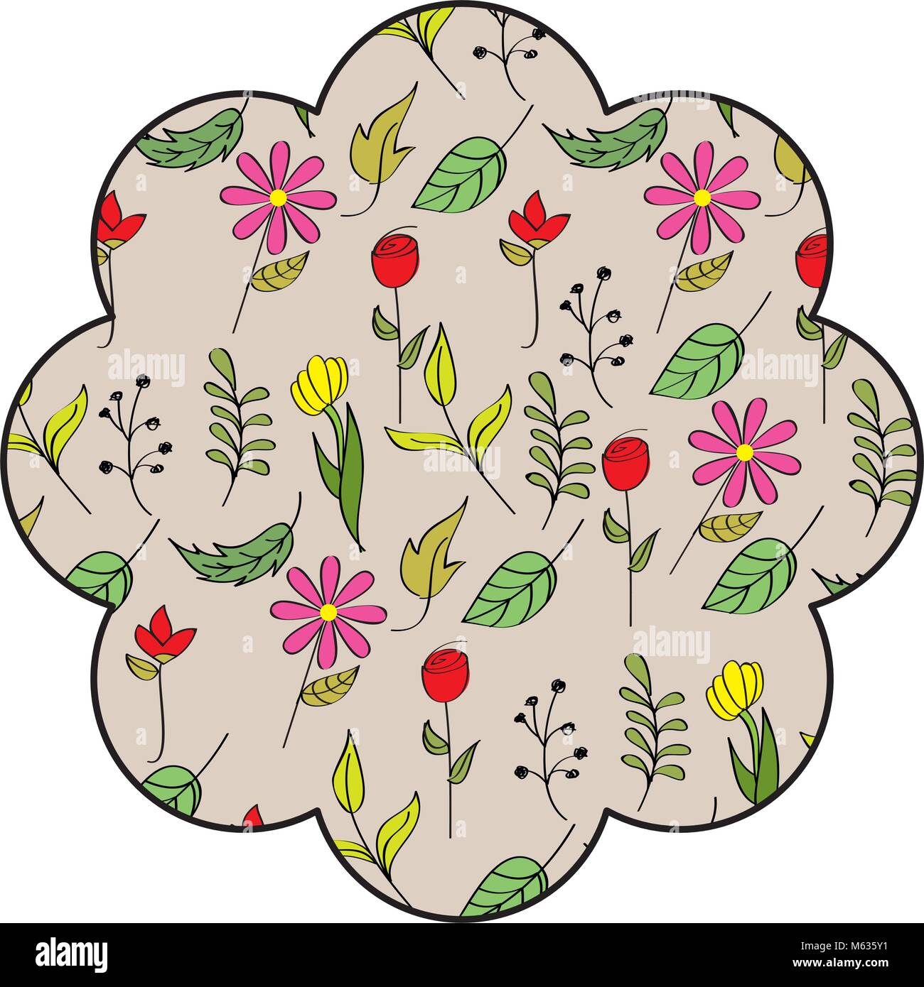 Flower stamp paint Stock Vector Images - Alamy