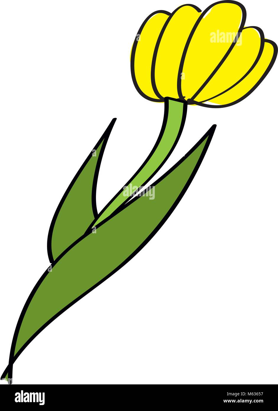 flower natural botanical stem leaves icon Stock Vector Image & Art - Alamy