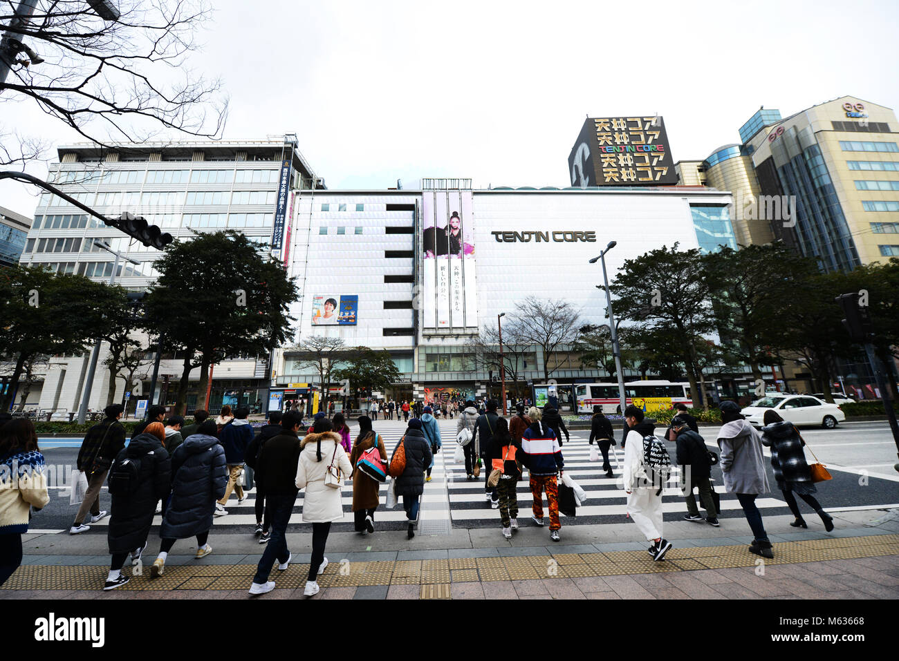 Busy streets in Tenjin, Fukuoka Stock Photo - Alamy