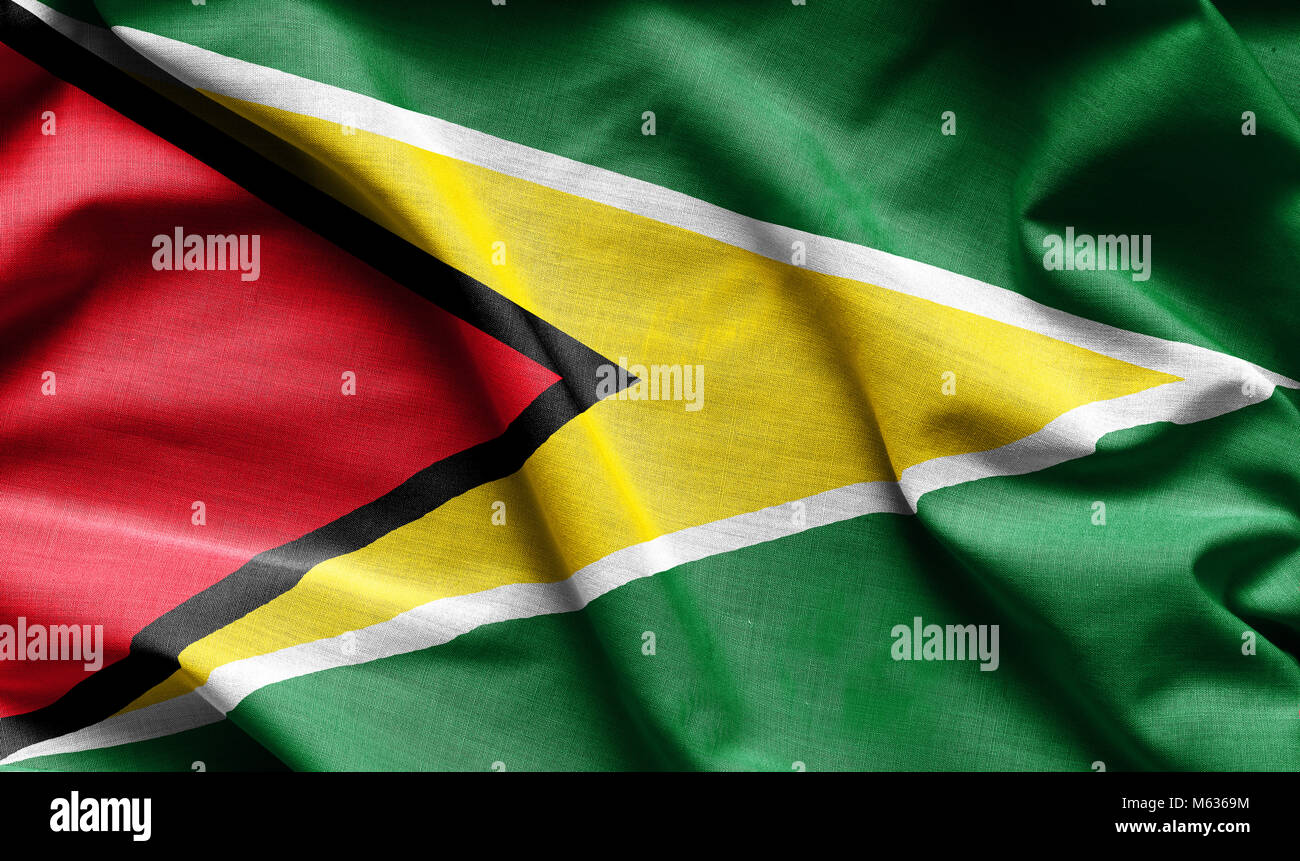 Guyana Waving Flag Stock Photo - Alamy