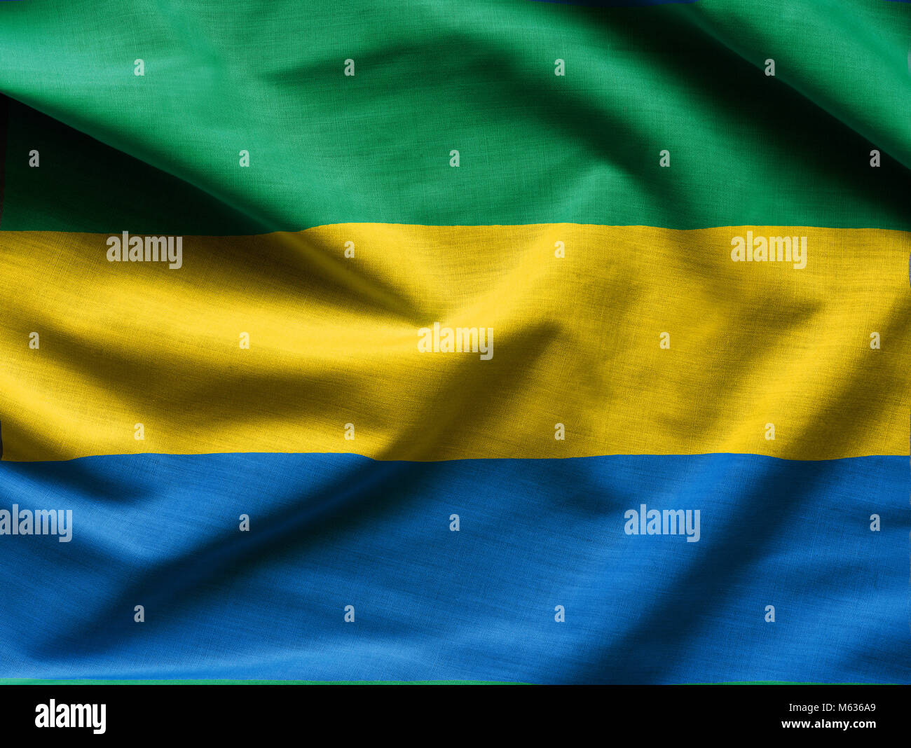 Realistic flag of Gabon Stock Photo - Alamy
