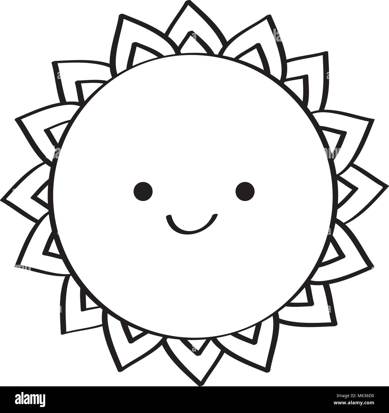 cute cartoon sun character summer style Stock Vector Image & Art - Alamy