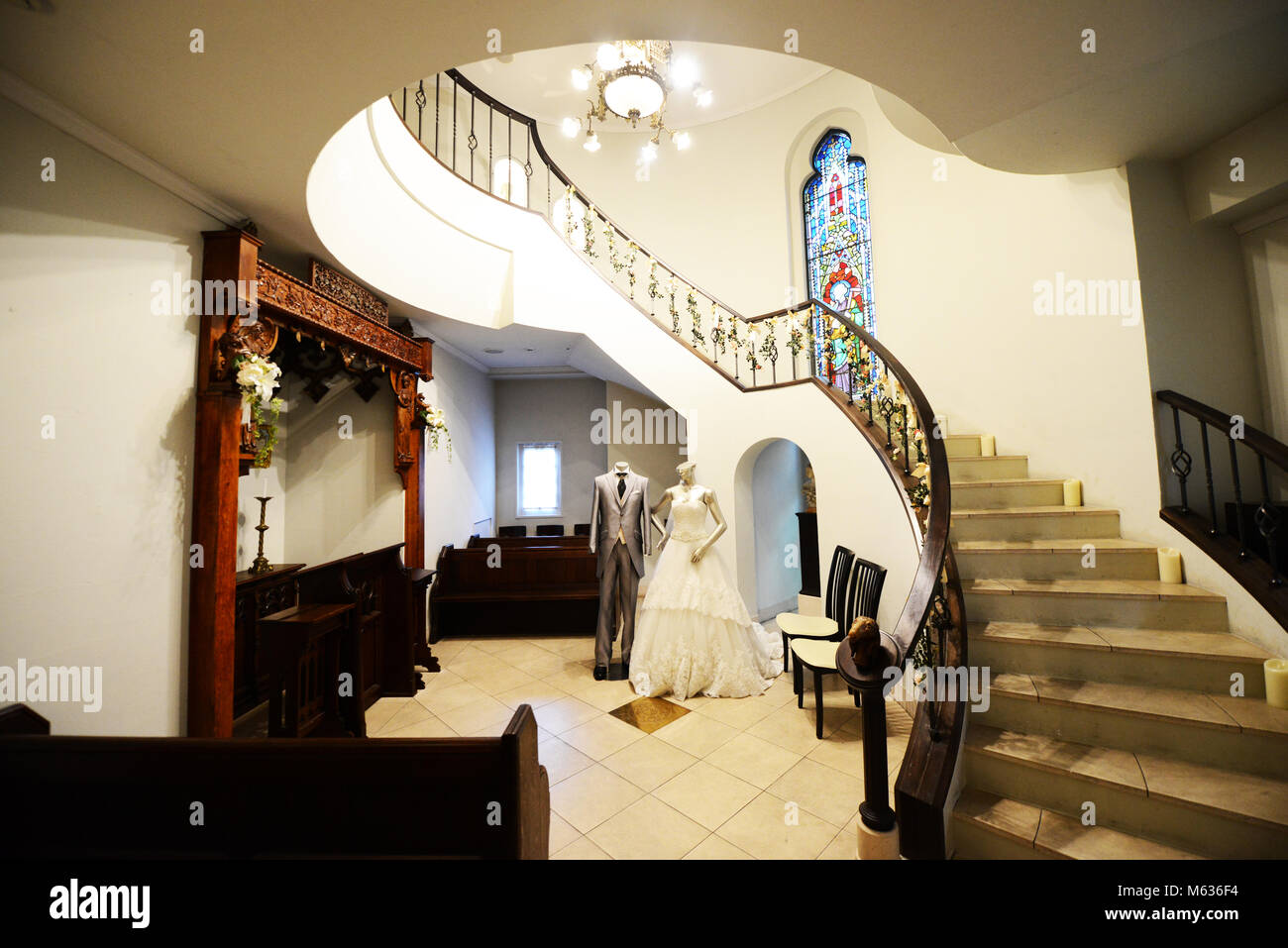 The beautiful interior of the Hotel Monterey in Nagasaki, Japan Stock ...