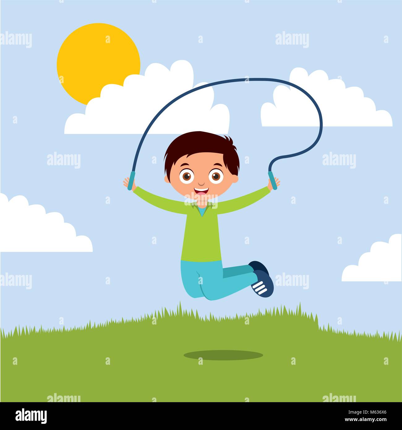Jumping rope school Stock Vector Images - Alamy