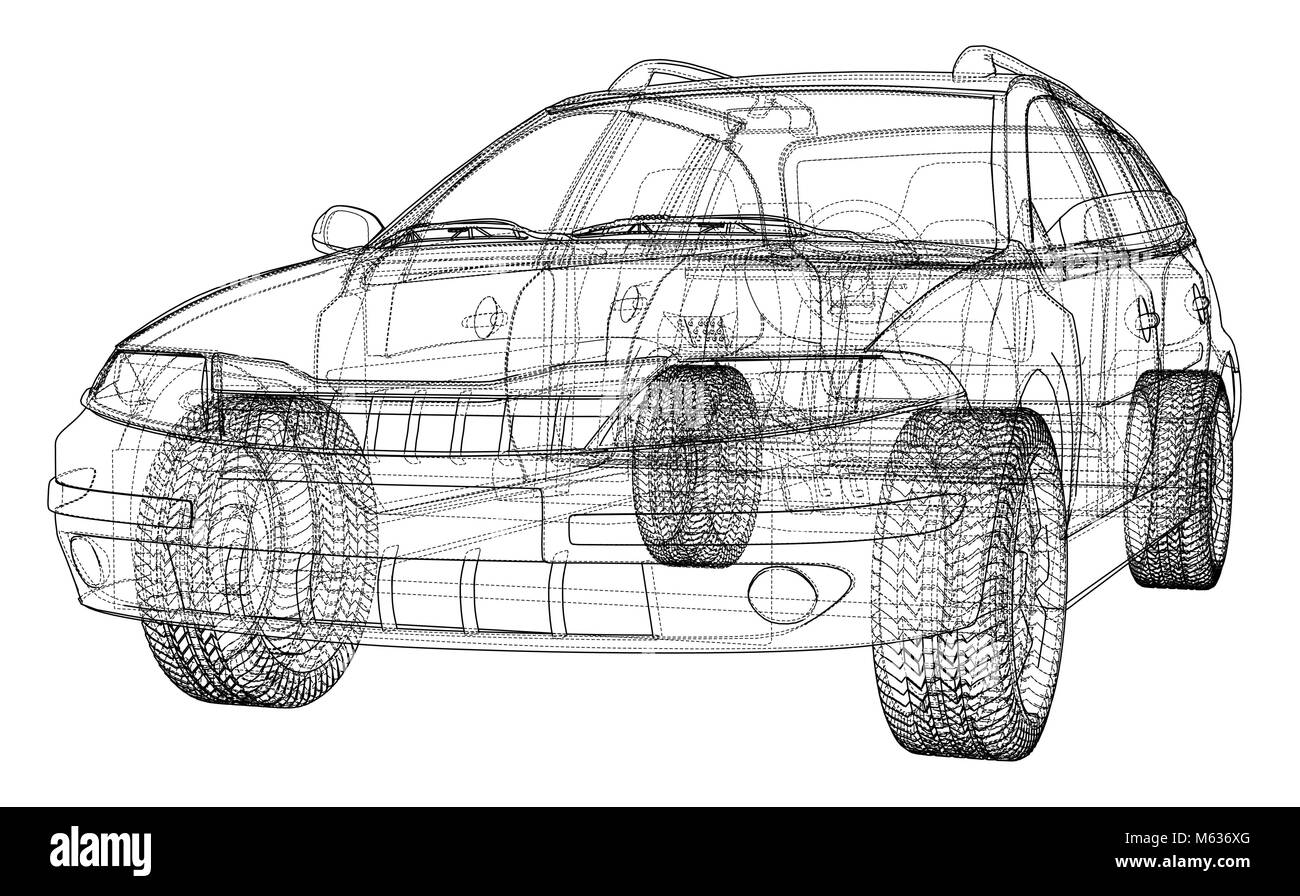 Concept car. Vector rendering of 3d Stock Vector Image & Art - Alamy