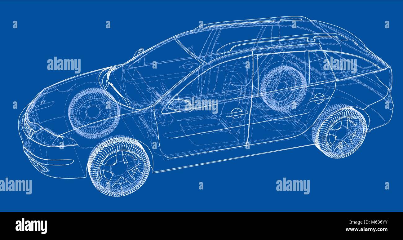 Concept car. Vector rendering of 3d Stock Vector Image & Art - Alamy