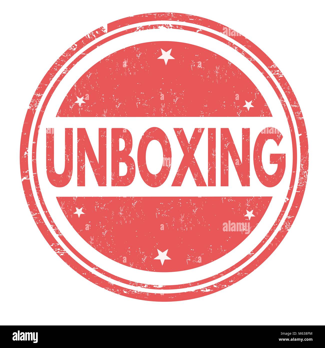 Unboxing grunge rubber stamp on white background, vector illustration ...