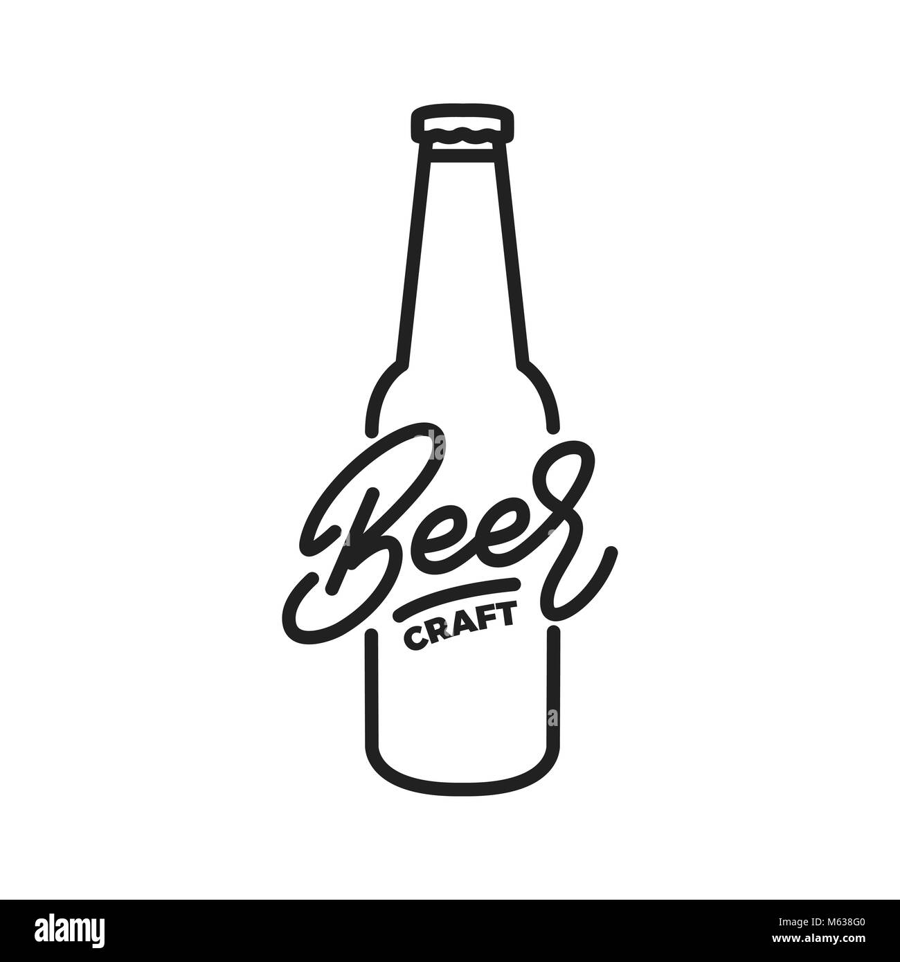 Craft Beer. Beer lettering illustration. Craft beer label badge emblem ...