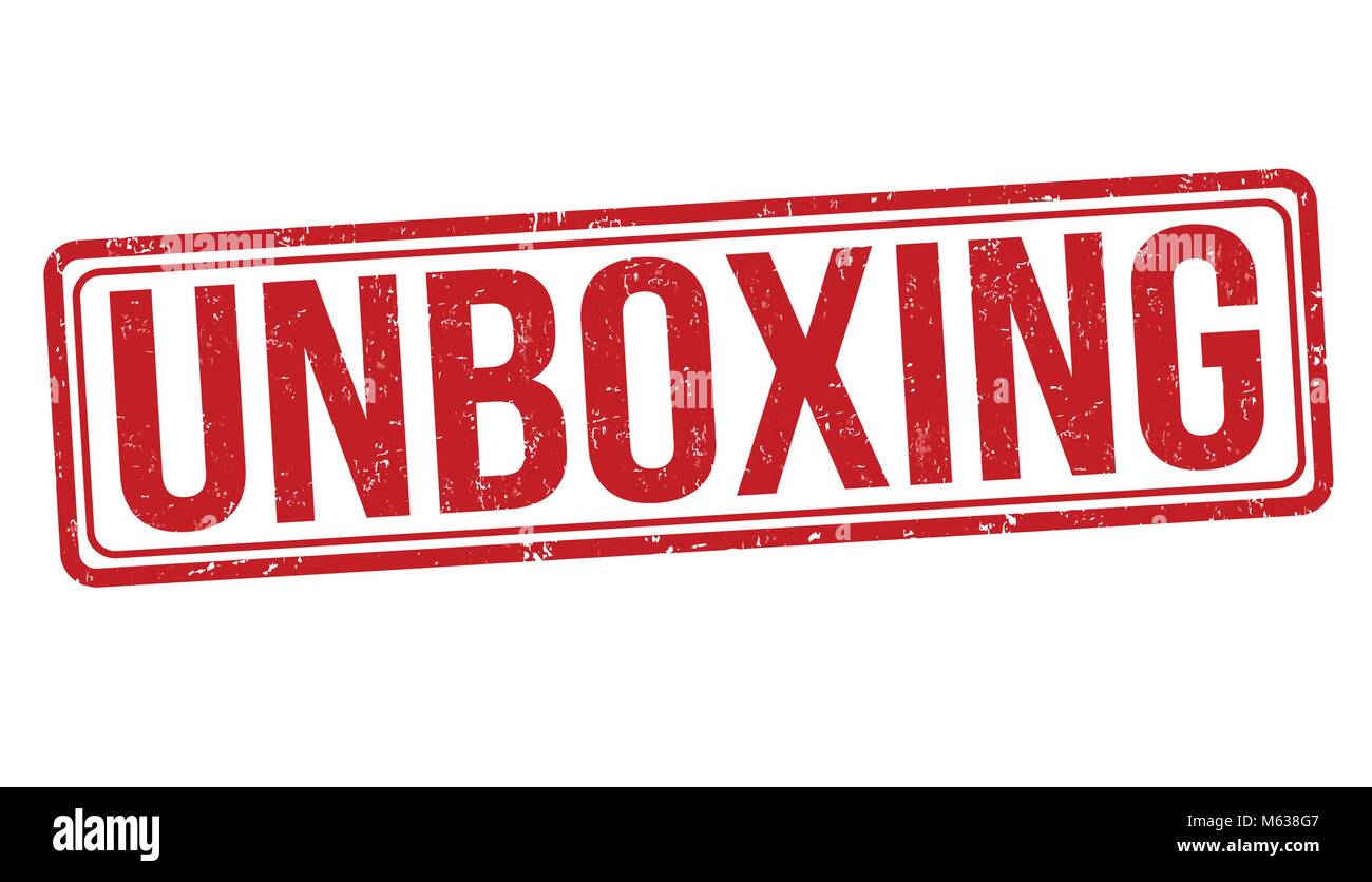 Unboxing grunge rubber stamp on white background, vector illustration ...