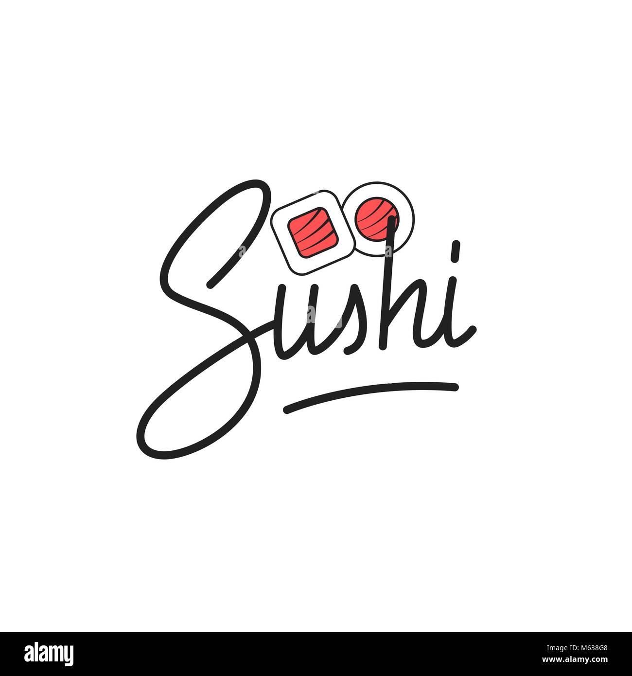 Sushi. Sushi lettering illustration. Sushi label badge emblem Stock ...