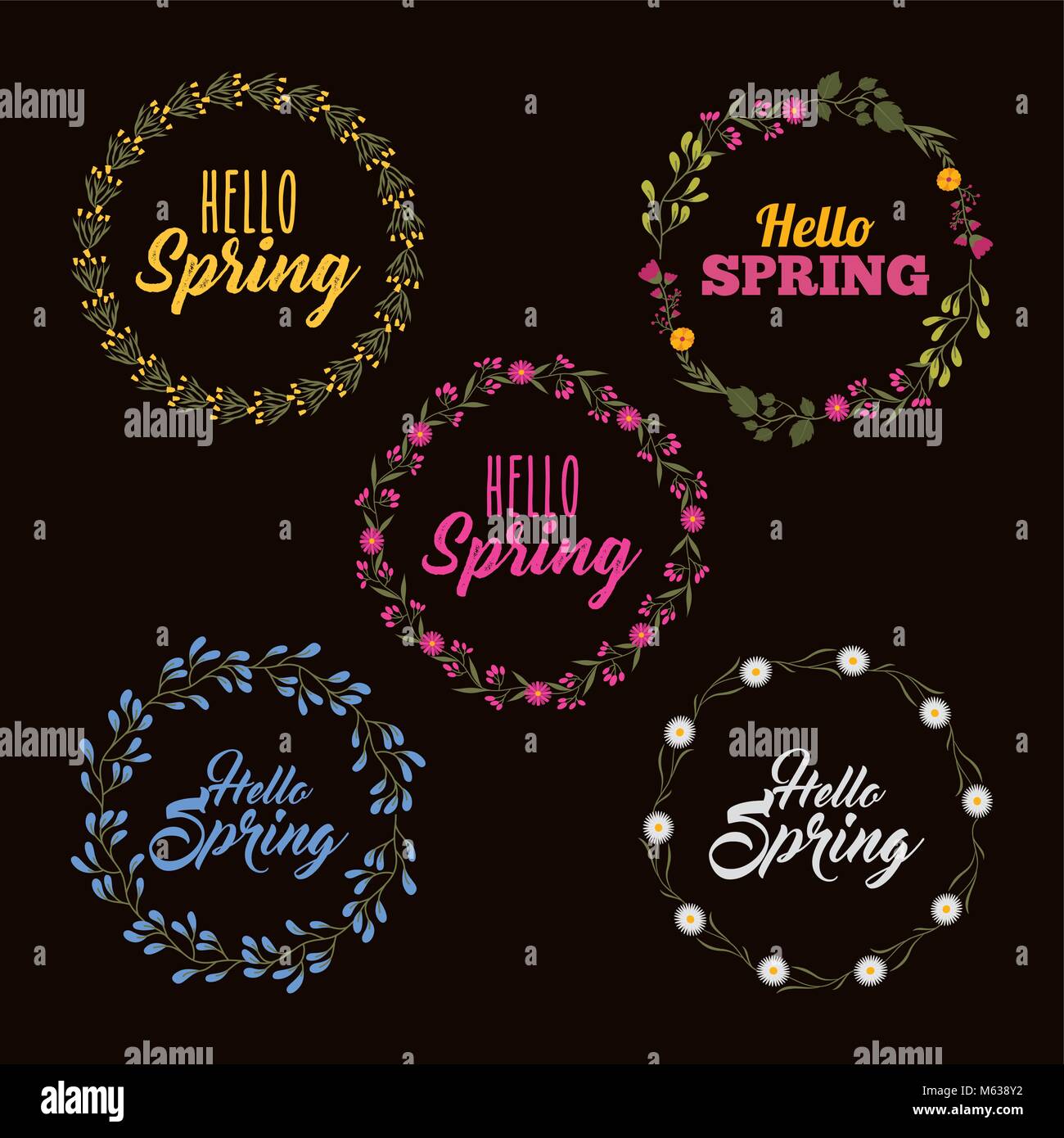 Hello march card beautiful Stock Vector Images - Alamy