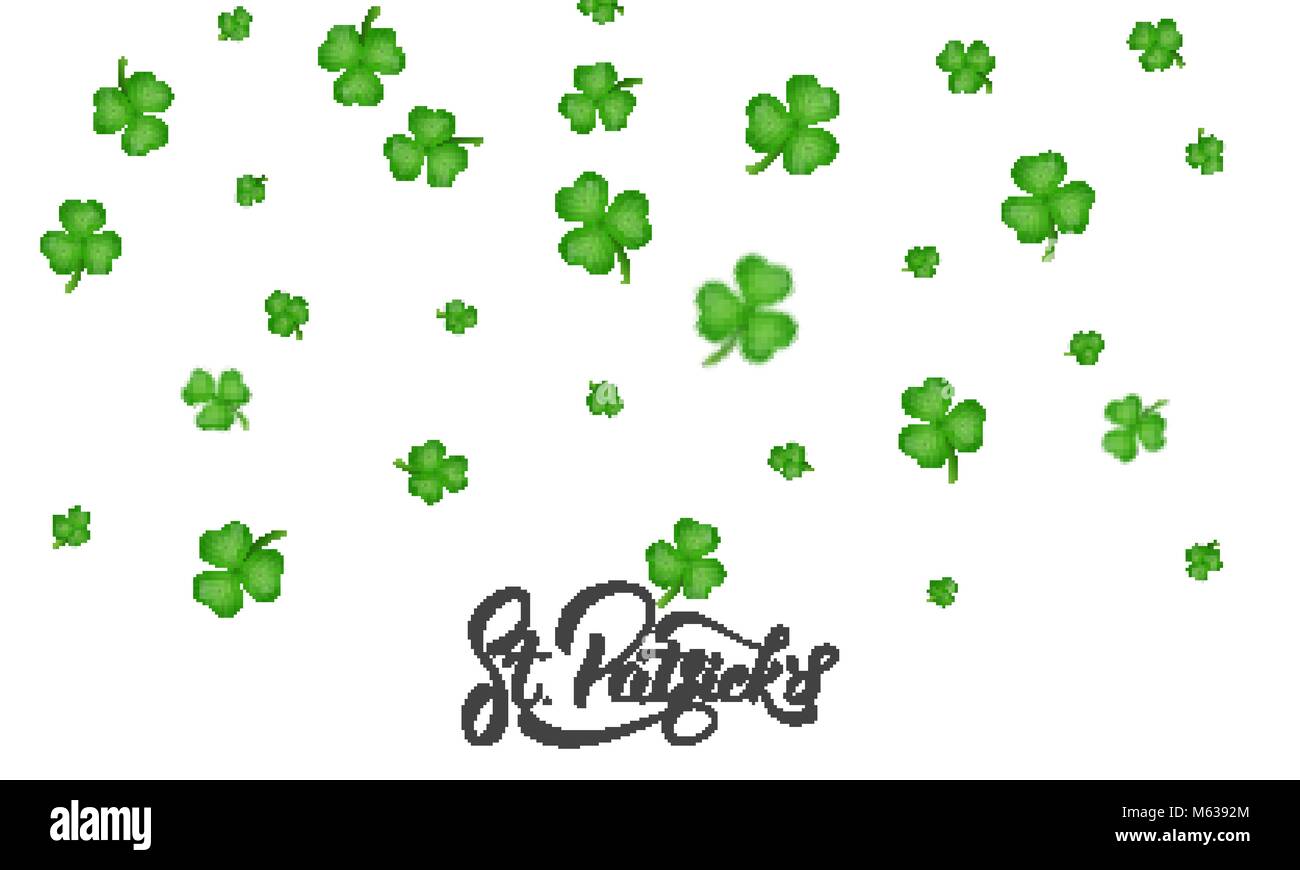 St. Patrick's Day. Clover shamrock leaves background and St. Patrick's ...