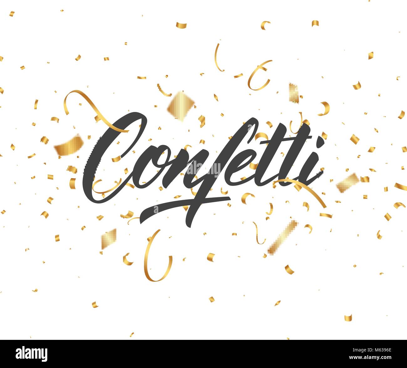 Confetti. Gold confetti pieces. Holiday festive background Stock Vector ...