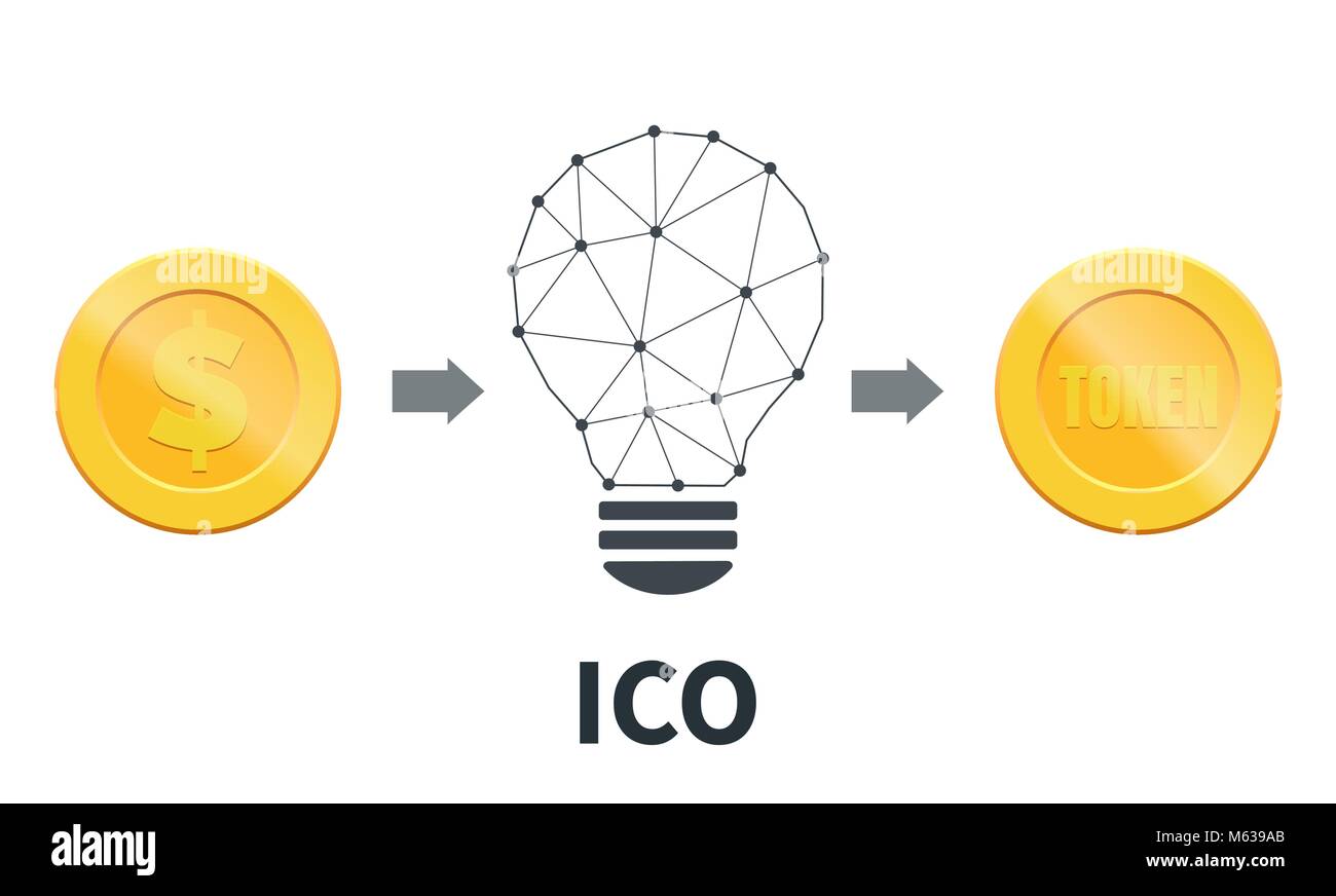 ICO. Initial coin offering concept. Token sale Stock Vector Image & Art ...