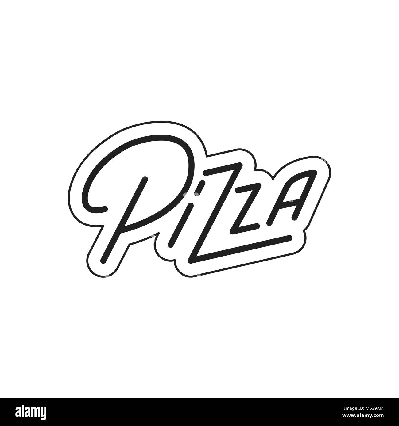 Pizza. Pizza lettering. Pizza label badge emblem sticker Stock Vector ...