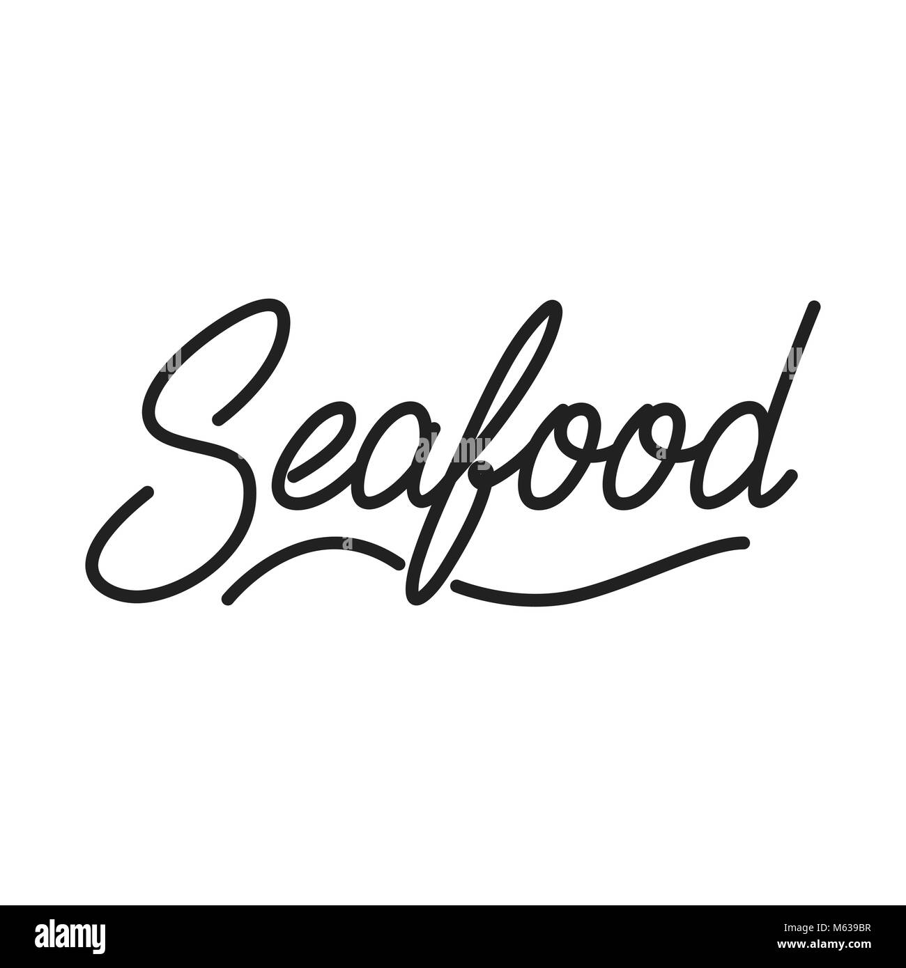 Seafood. Seafood lettering. Seafood label badge emblem sticker Stock ...