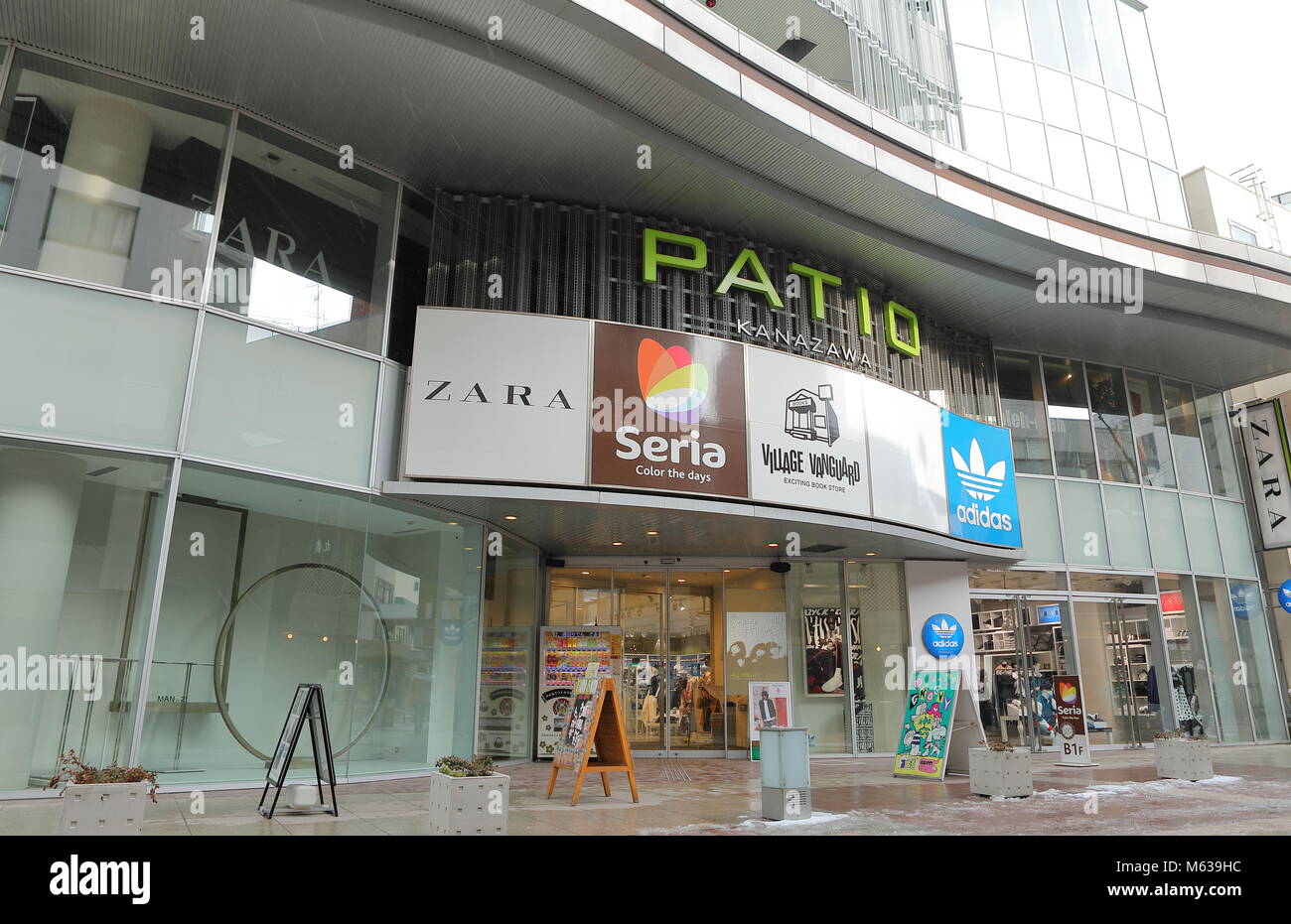 People visit Patio shopping mall in Kanazawa Japan. Patio is located in ...