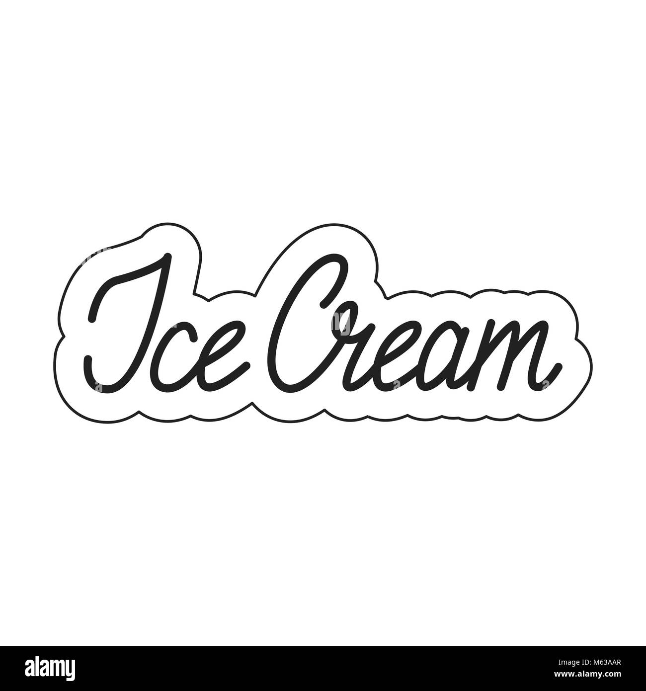 Ice Cream. Ice Cream lettering. Ice Cream label badge emblem sticker ...