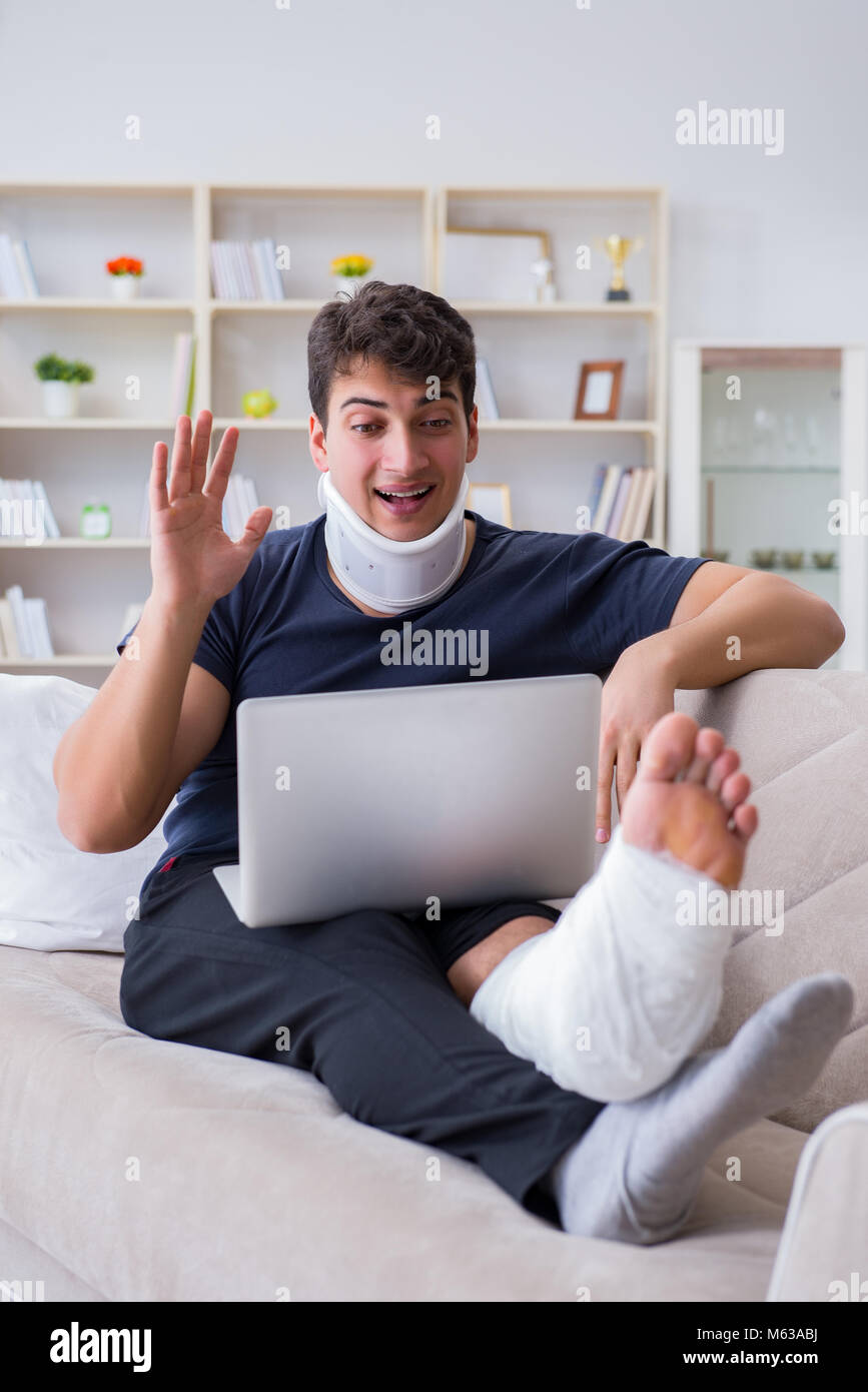 Recovering from his broken leg hi-res stock photography and images - Alamy