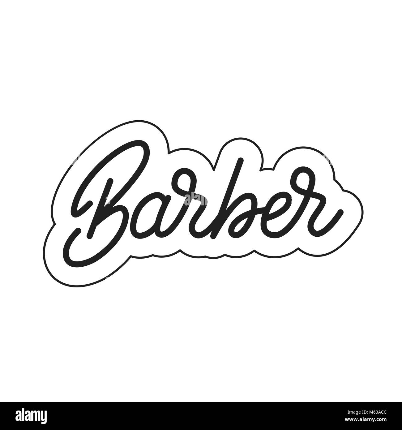 Barber. Barber lettering. Barber label badge emblem sticker Stock ...