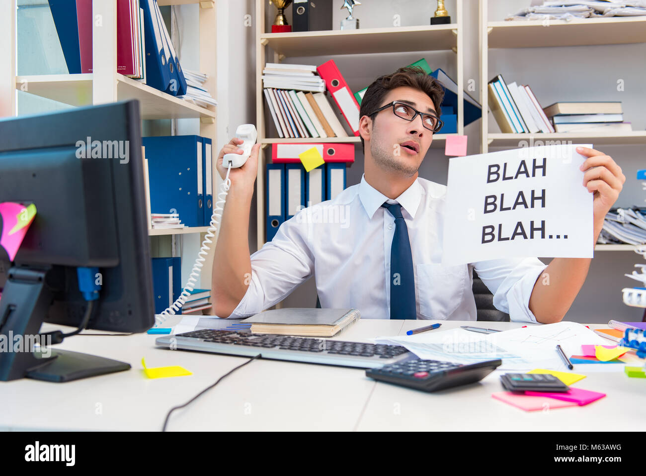 Busy frustrated businessman angry in the office Stock Photo - Alamy
