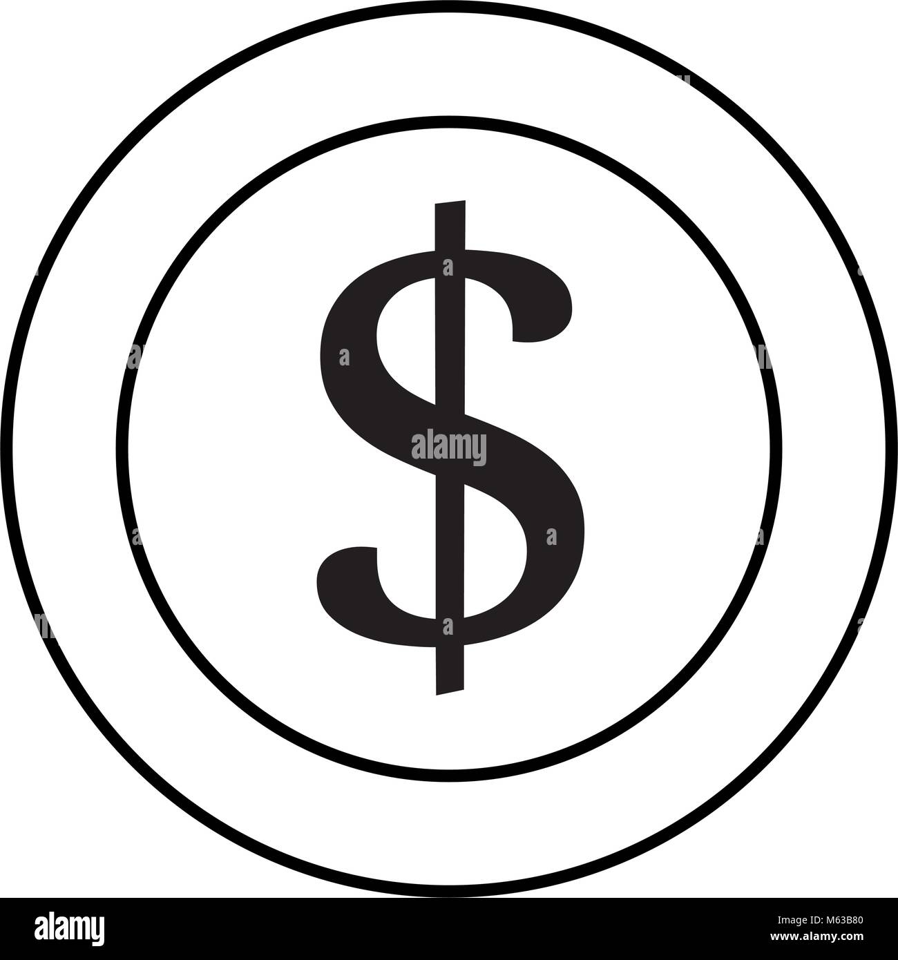 money coin icon over white background vector illustration Stock Vector ...
