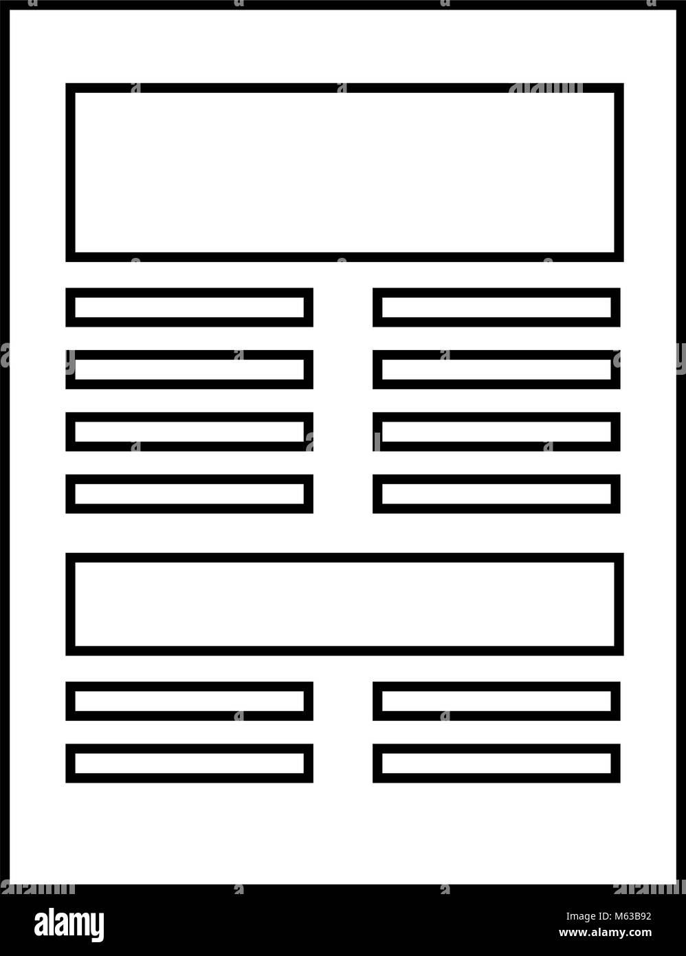 document page icon over white background vector illustration Stock ...