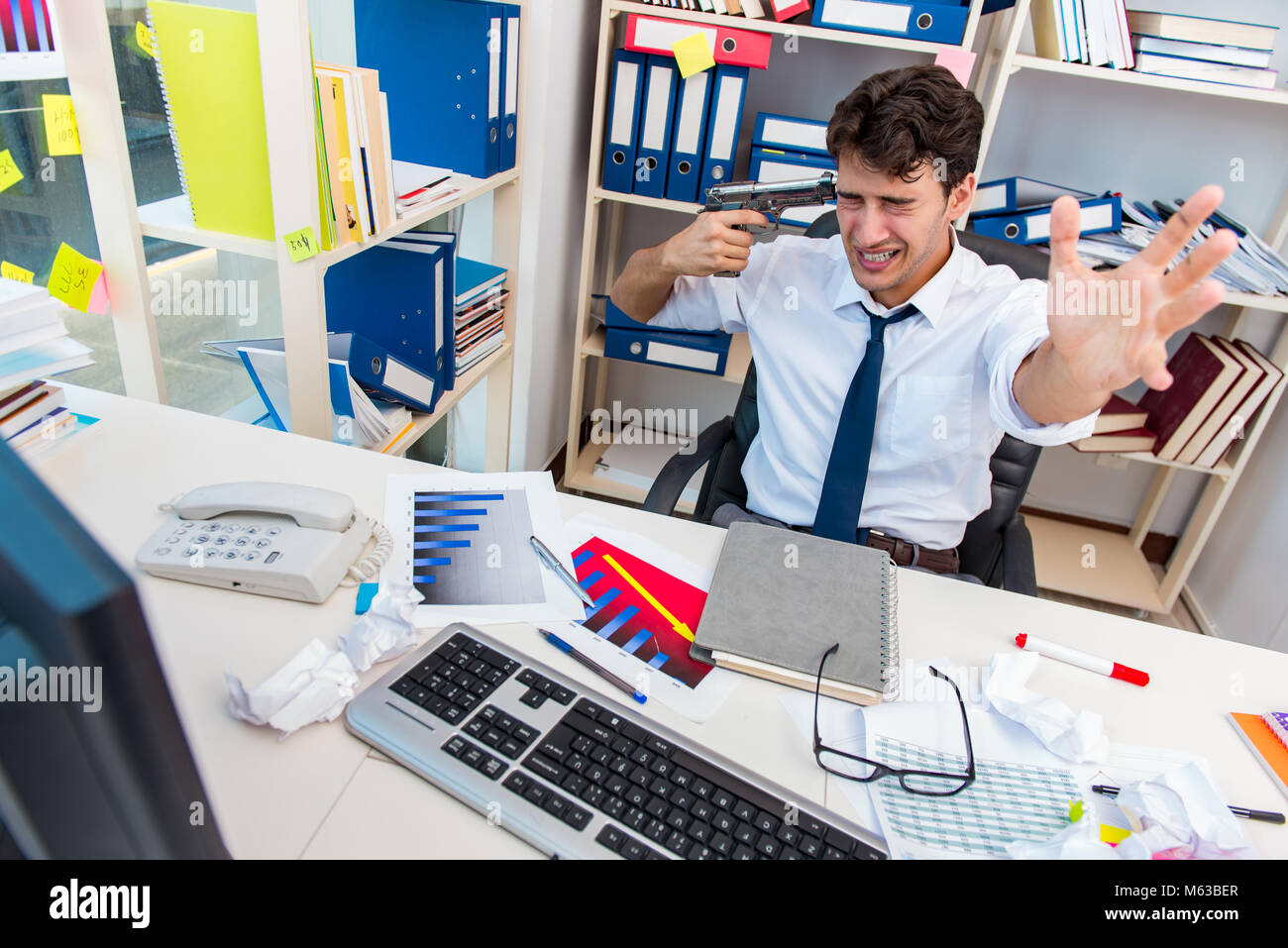 Busy frustrated businessman angry in the office Stock Photo - Alamy